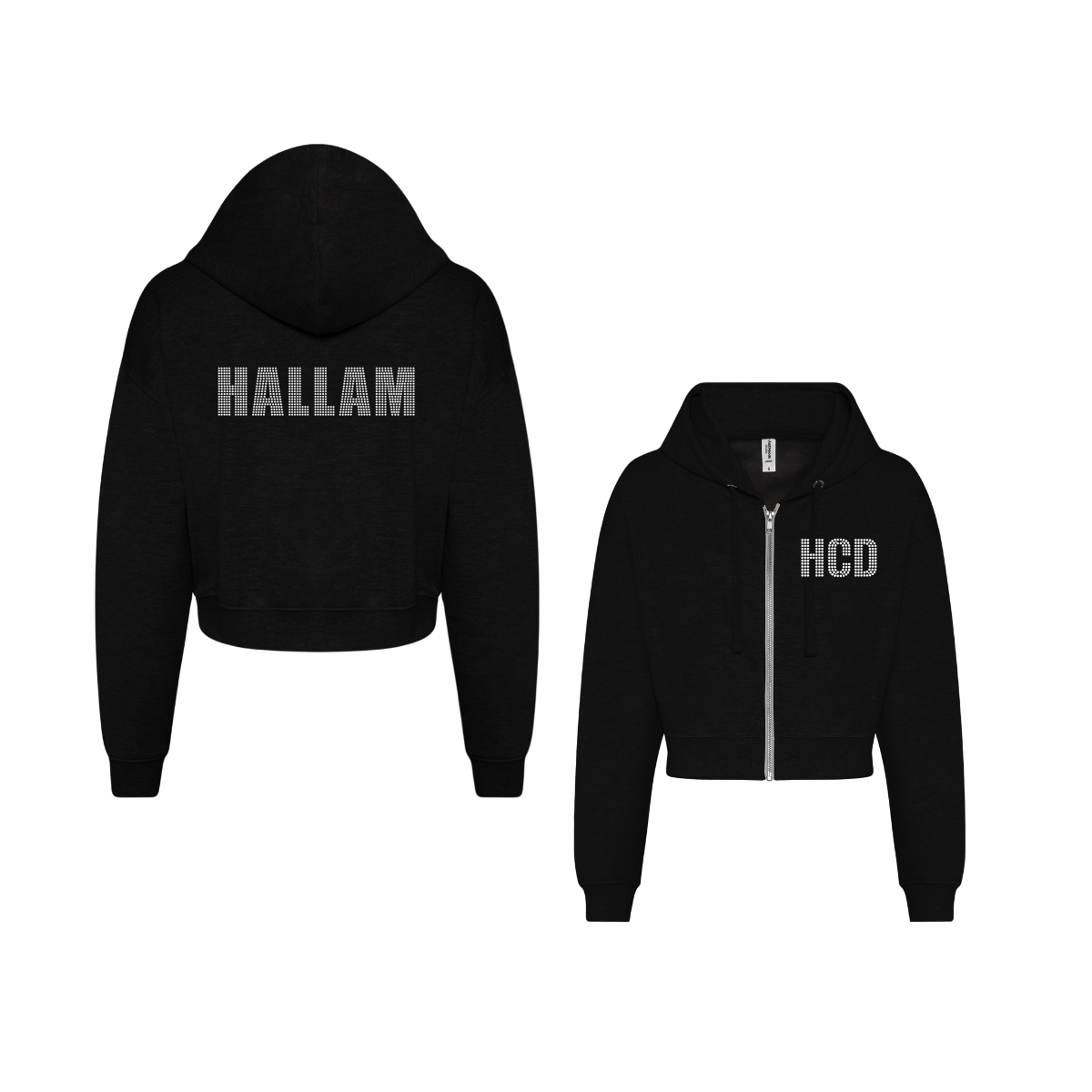 Hallam Rhinestone Cropped Hoodie